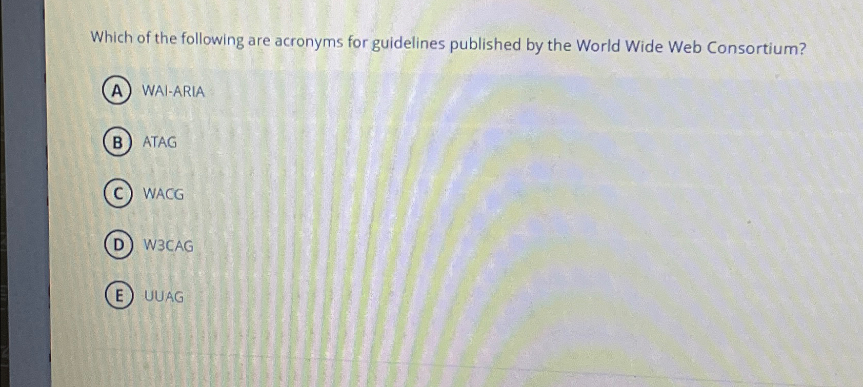 Solved Which of the following are acronyms for guidelines | Chegg.com