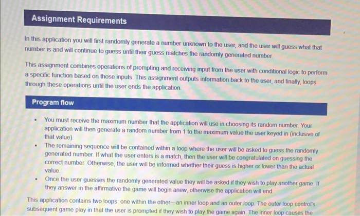 Solved Assignment Requirements In this application you will | Chegg.com