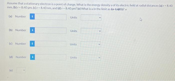 Solved Assume that a stationary electron is a point of | Chegg.com