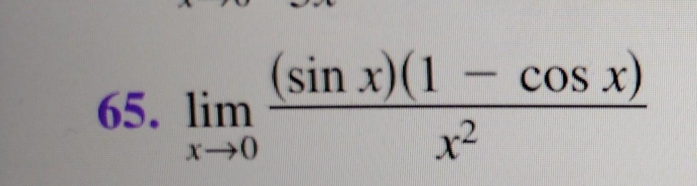 Solved limx→0x2(sinx)(1−cosx) | Chegg.com