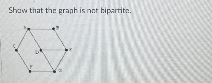 Solved Show that the graph is not bipartite. | Chegg.com