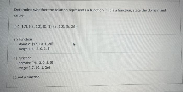 Solved Determine whether the relation represents a function. | Chegg.com
