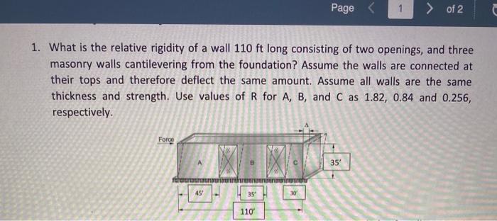 Solved Page > of 2 1. What is the relative rigidity of a | Chegg.com