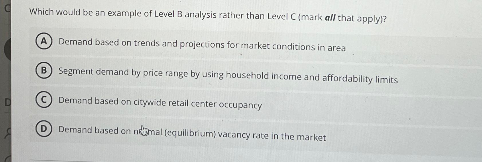 Solved Which would be an example of Level B analysis rather | Chegg.com