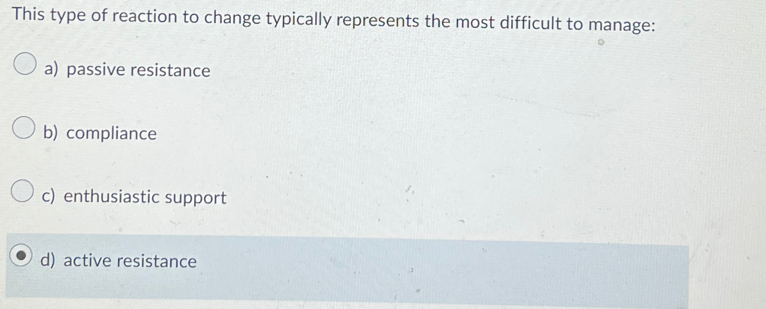 Solved This type of reaction to change typically represents | Chegg.com