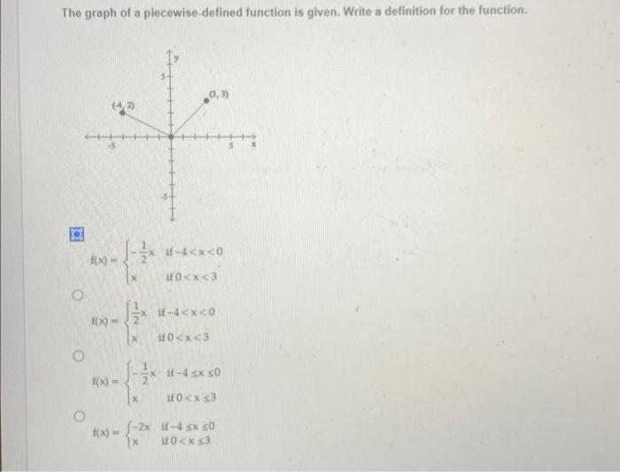 Solved The graph of a piecewise-defined function is given. | Chegg.com
