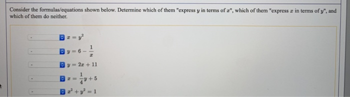Solved Consider the formulas/equations shown below. | Chegg.com