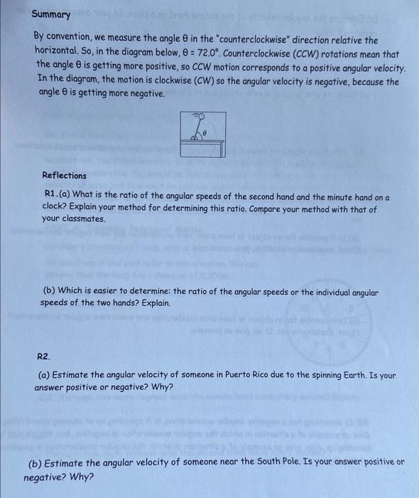 Solved Summary By convention, we measure the angle θ in the | Chegg.com