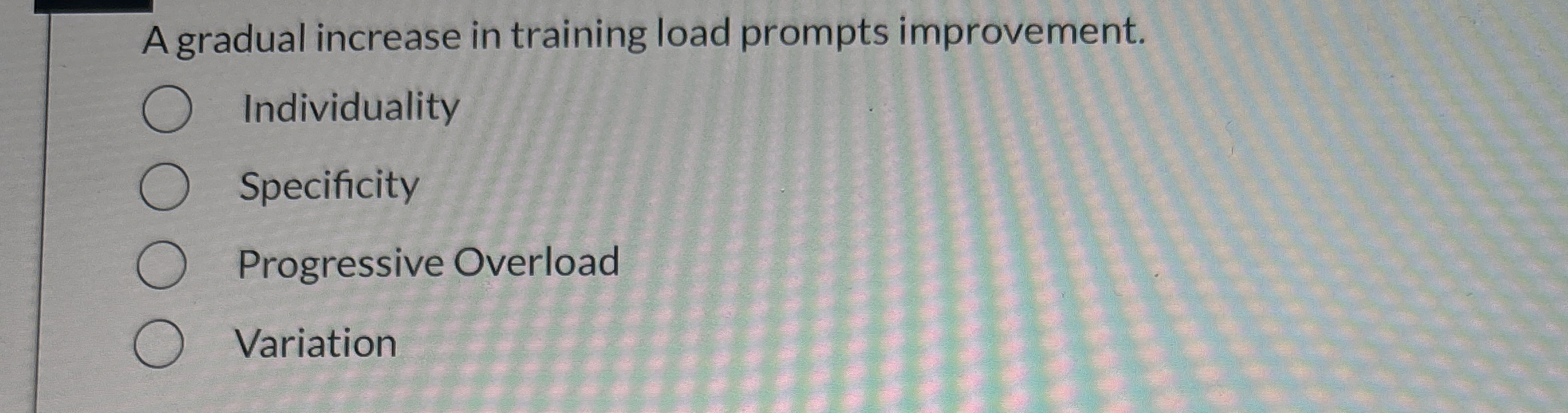 Solved A gradual increase in training load prompts | Chegg.com