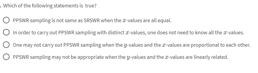 Solved Which of the following statements is true?PPSWR | Chegg.com