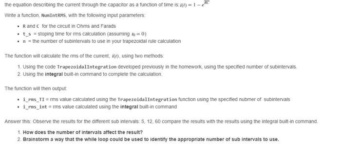 Solved Application: Using numerical integration to calculate | Chegg.com
