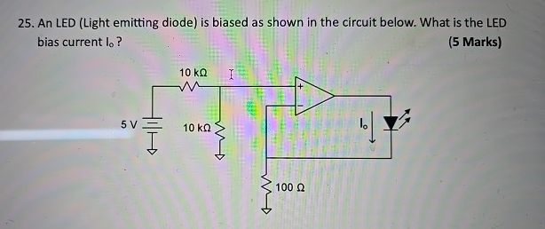 An LED (Light emitting diode) ﻿is biased as shown in | Chegg.com