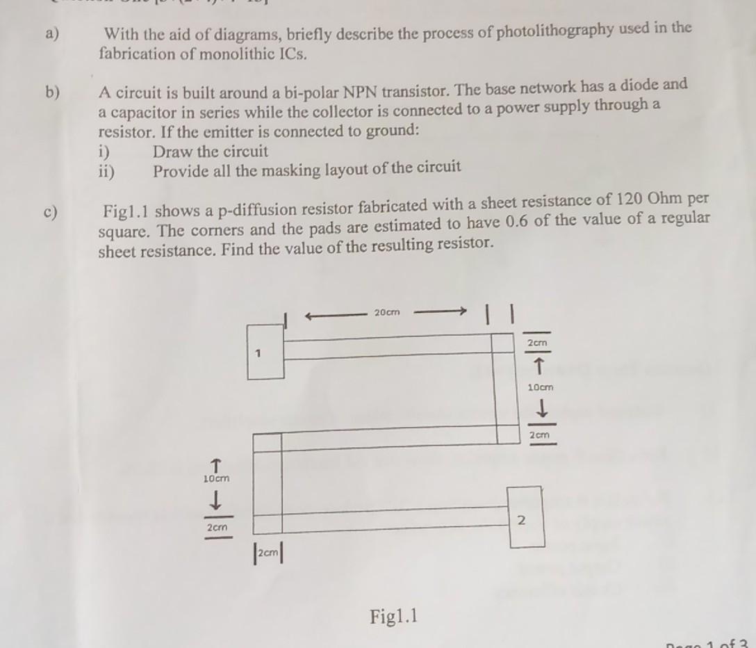 Solved a) With the aid of diagrams, briefly describe the | Chegg.com