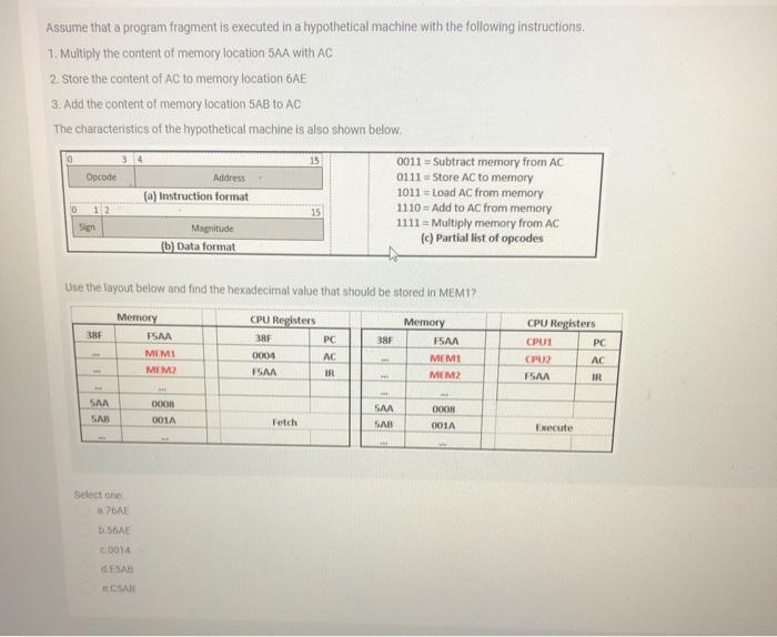 Solved Assume That A Program Fragment Is Executed In A 5594