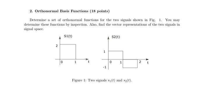 2. Orthonormal Basis Functions (18 points) Determine | Chegg.com