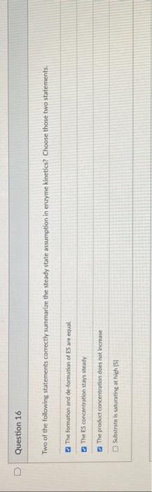 Solved Question 16 Two of the following statements correctly | Chegg.com