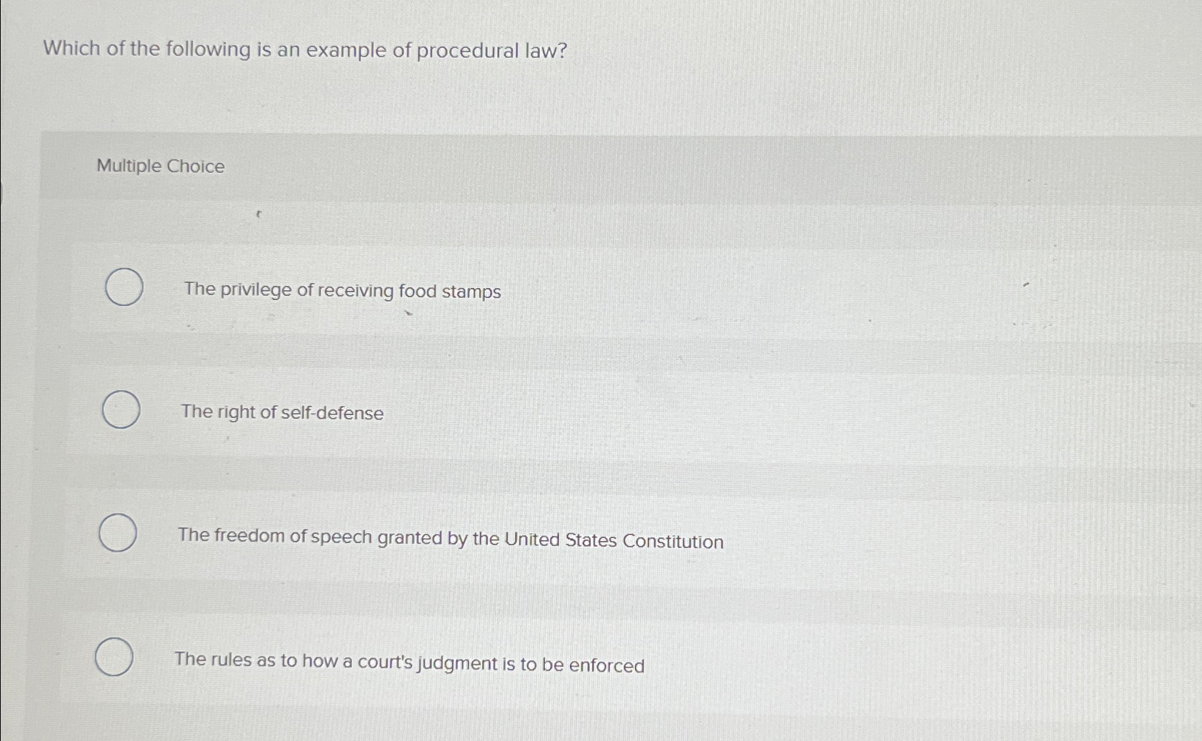 Solved Which of the following is an example of procedural | Chegg.com