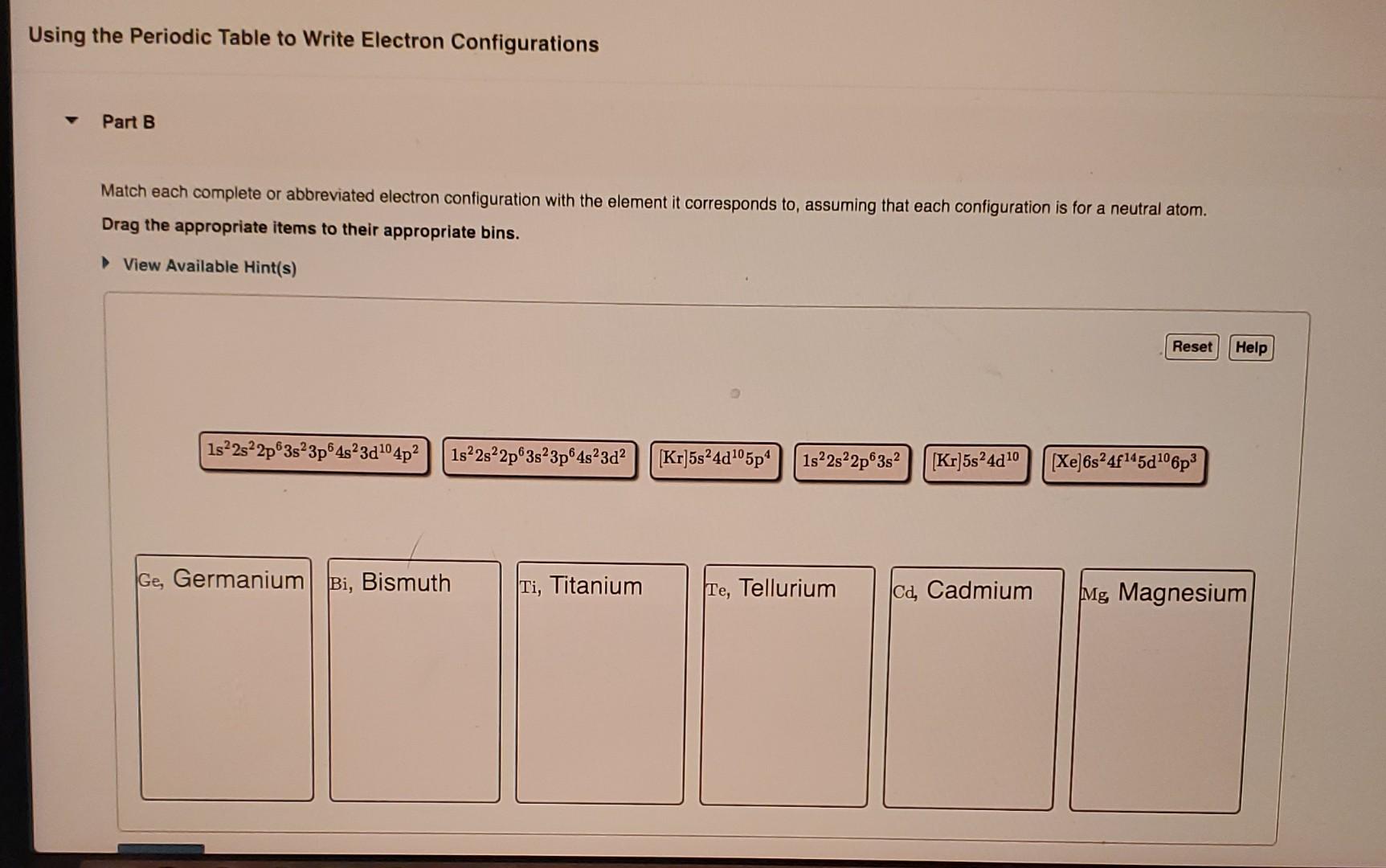 Solved Using the Periodic Table to Write Electron | Chegg.com