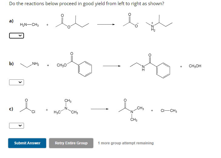[Solved]: Do the reactions below proceed in good yield from