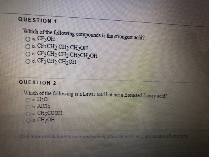 Solved QUESTION 1 Which of the following compounds is the | Chegg.com