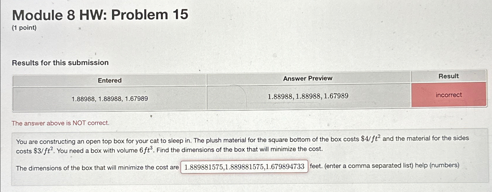 Solved Module 8 ﻿HW: Problem 15(1 ﻿point)Results for this | Chegg.com