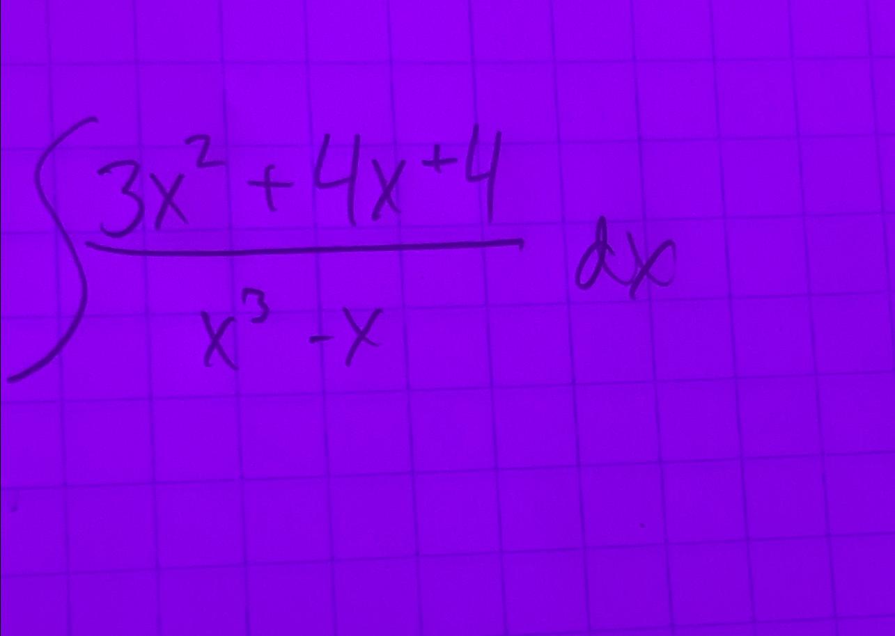 Solved ∫﻿﻿3x2+4x+4x3-xdx | Chegg.com