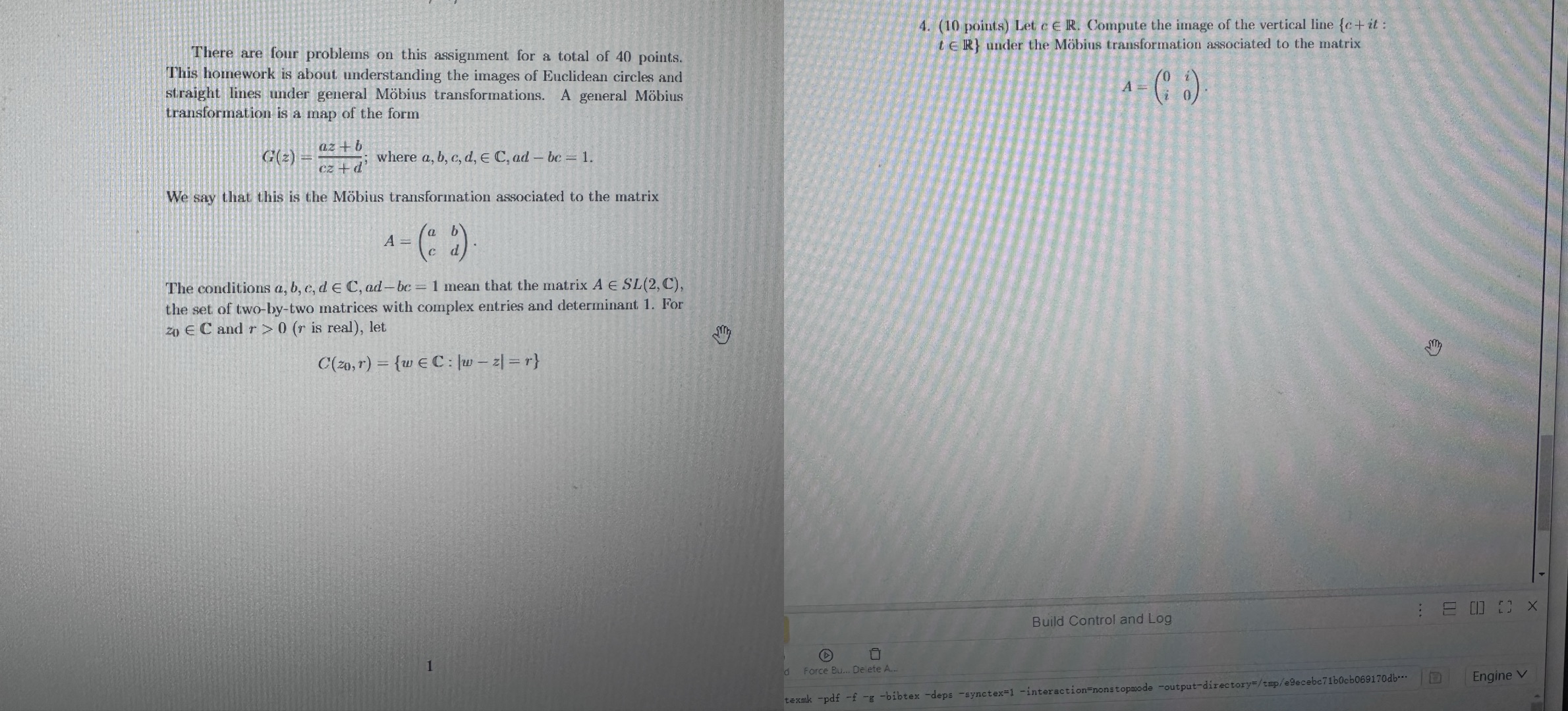 Solved (10 ﻿points) ﻿Let cinR. Compute the image of the | Chegg.com