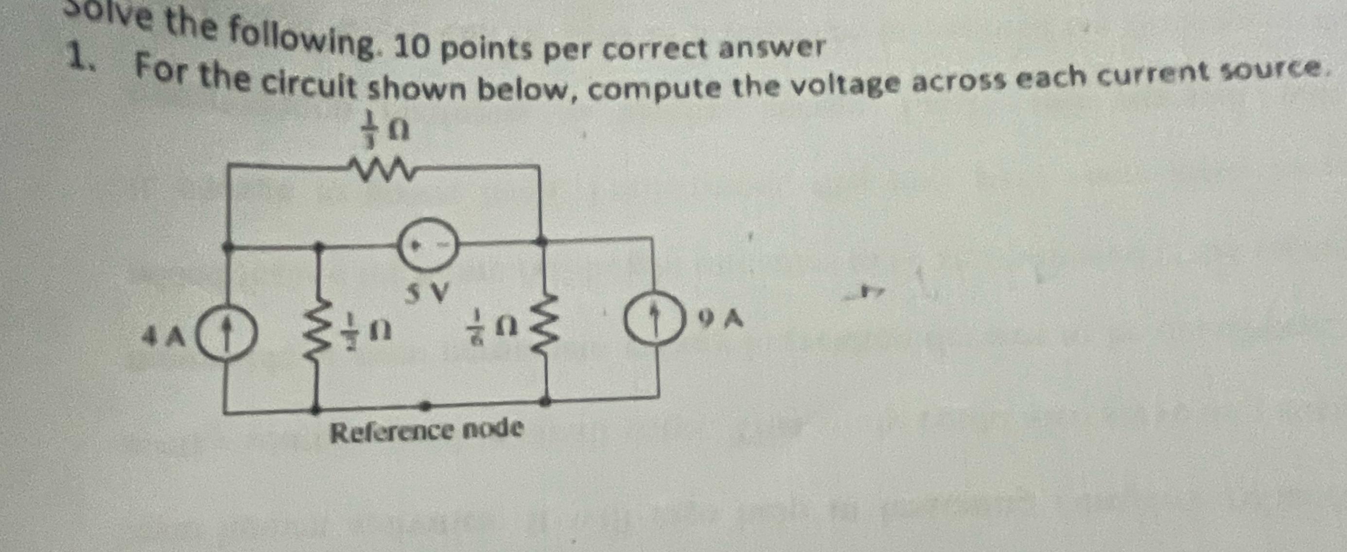 Solved solve the following. 10 ﻿points per correct answerFor | Chegg.com