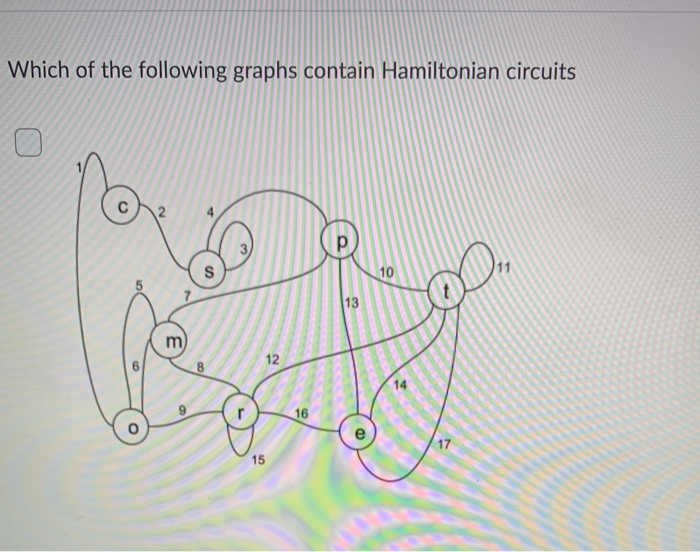 Solved Which of the following graphs contain Hamiltonian | Chegg.com