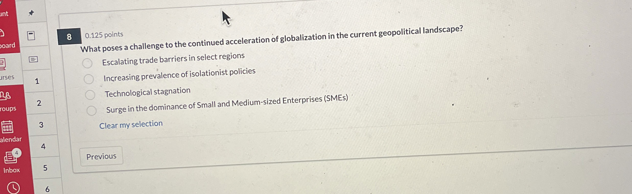 Solved 0.125 ﻿pointsWhat poses a challenge to the continued | Chegg.com