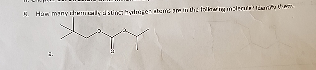 Solved How many chemically distinct hydrogen atoms are in | Chegg.com
