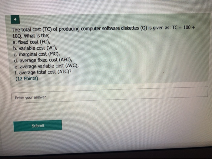 Solved The total cost (TC) of producing computer software | Chegg.com