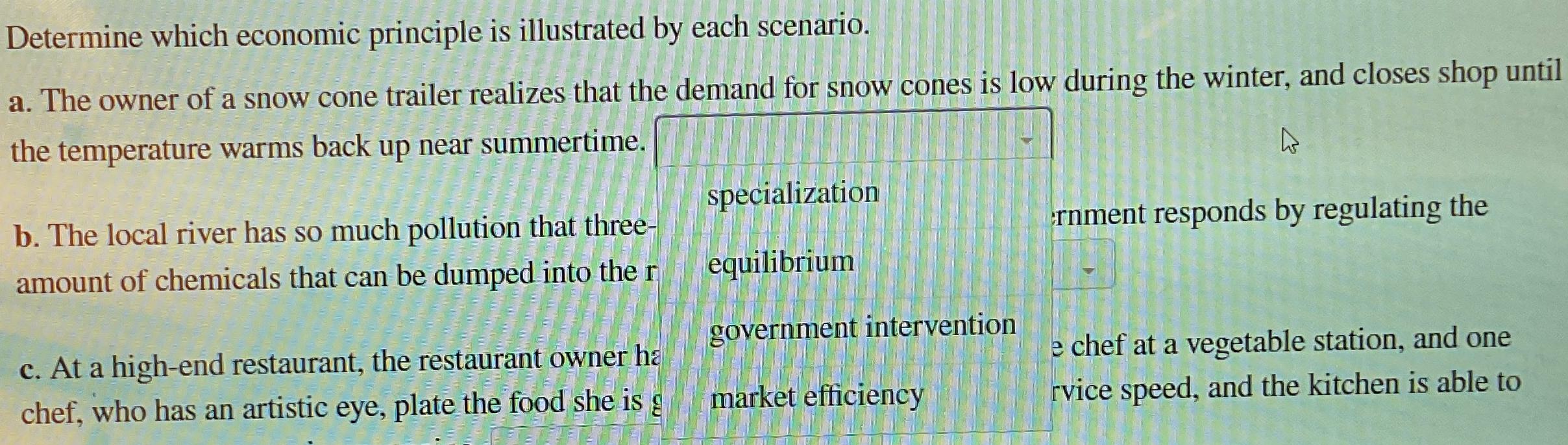 Solved Determine which economic principle is illustrated by | Chegg.com