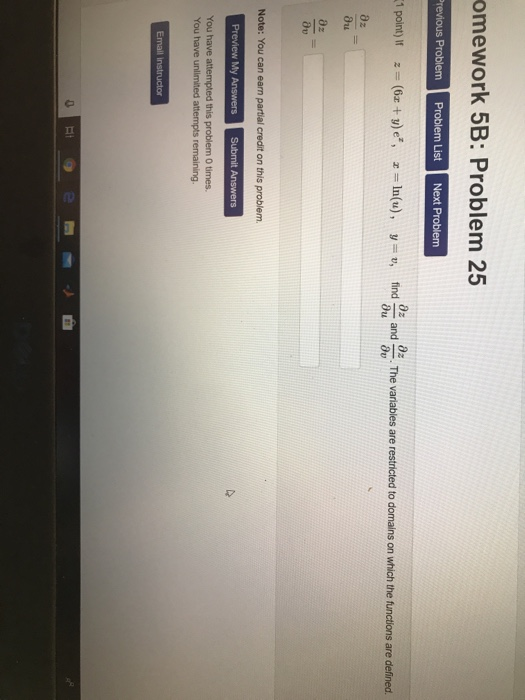 Solved omework 5B: Problem 25 Previous Problem Problem List | Chegg.com Solved omework 5B: Problem 25 Previous Problem Problem List | Chegg.com