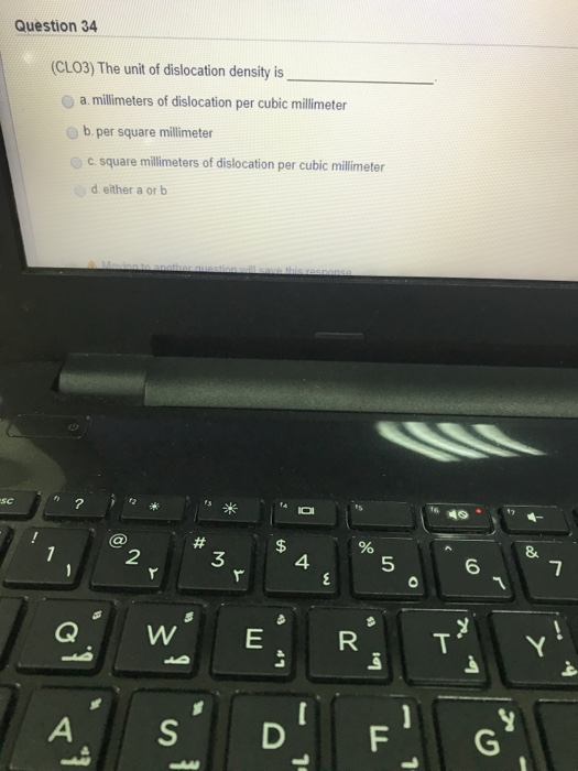 Solved Question 34 (CLO3) The unit of dislocation density is | Chegg.com