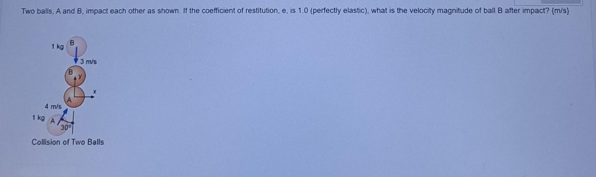 Solved Two balls, A and B, impact each other as shown. If | Chegg.com