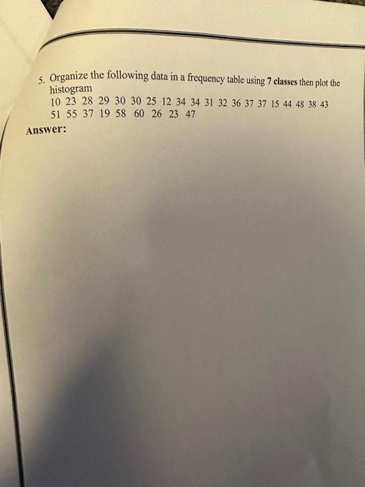 Solved 2. Represent the following data using : a) Bar chart | Chegg.com