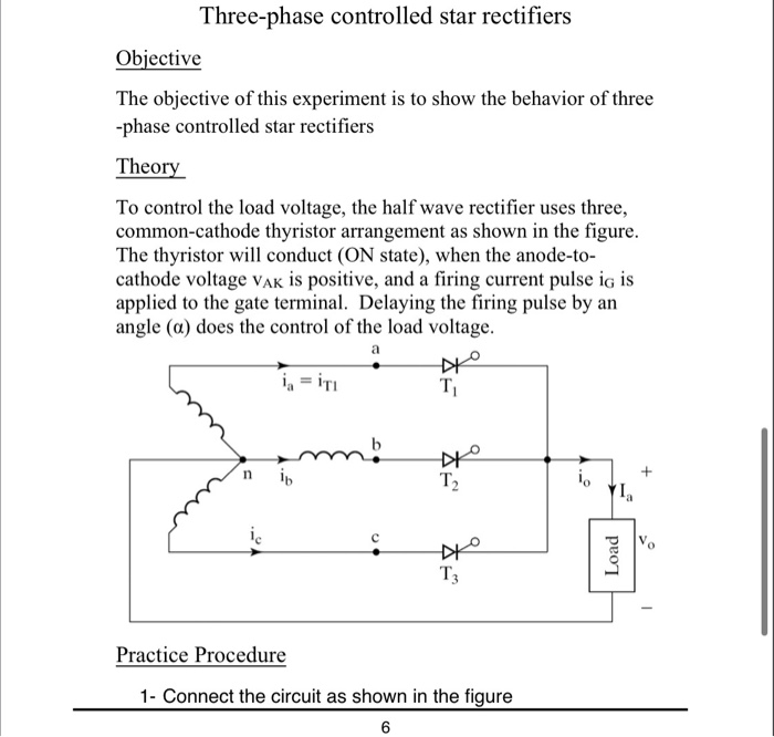 Three-phase controlled star rectifiers Objective The | Chegg.com