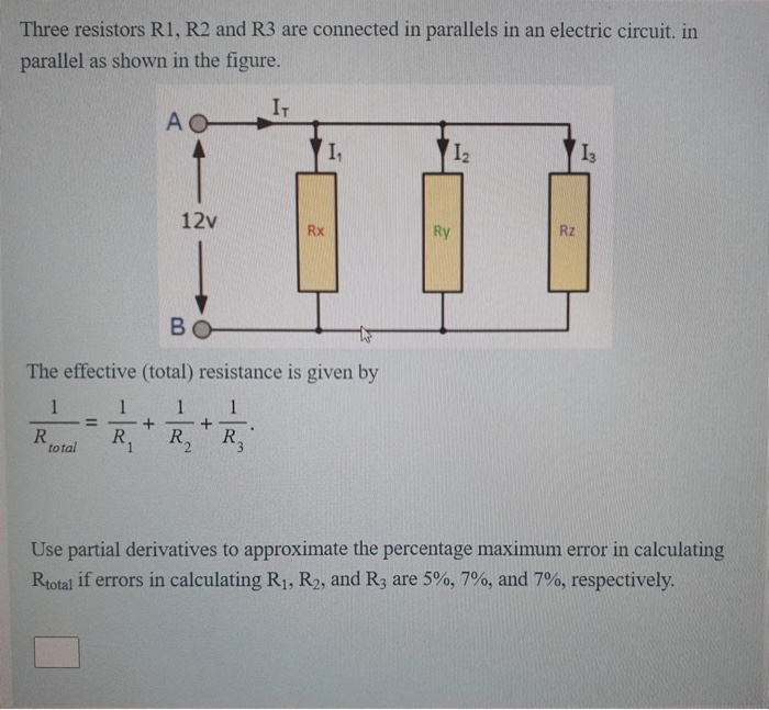 Solved Three resistors R1, R2 and R3 are connected in | Chegg.com