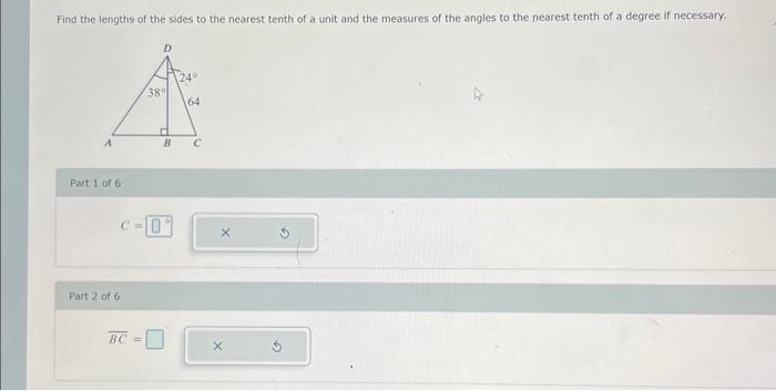 Solved Find the lengths of the sides to the nearest tenth of | Chegg.com