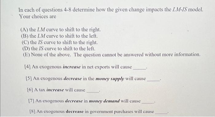 Solved In each of questions 4-8 determine how the given | Chegg.com