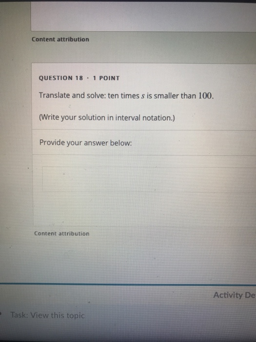 Solved Content attribution QUESTION 18 1 POINT Translate and | Chegg.com