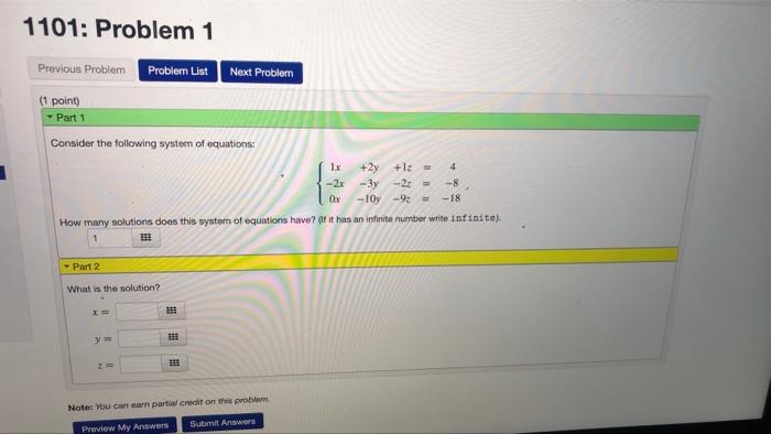 Solved 1101: Problem 1 Previous Problem Problem List Next | Chegg.com