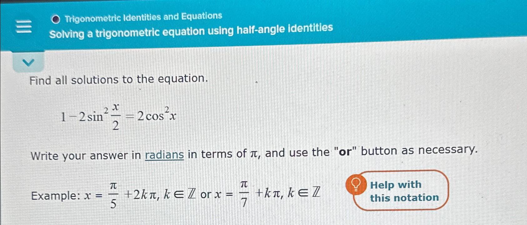 Solved Trigonometric Identities and Equations Solving a | Chegg.com