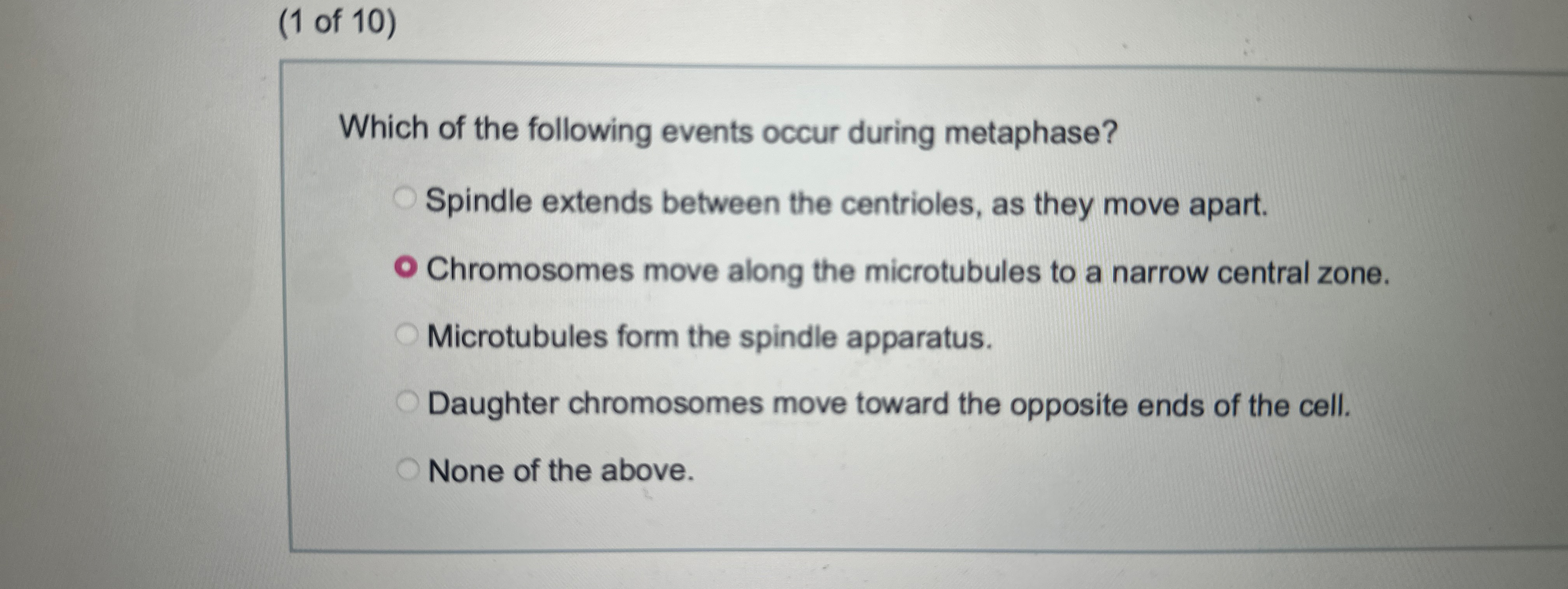 (1 ﻿of 10 )Which of the following events occur during | Chegg.com