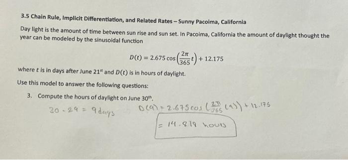 Solved 3.5 Chain Rule, Implicit Differentiation, and Related | Chegg.com