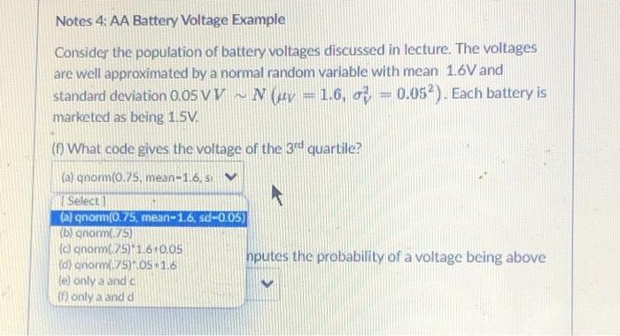 Solved Notes 4: AA Battery Voltage Example Consider the | Chegg.com