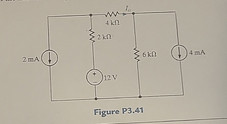Solved 3.41 ﻿Find I0, ﻿in the network in Fig. P3.41 ﻿using | Chegg.com