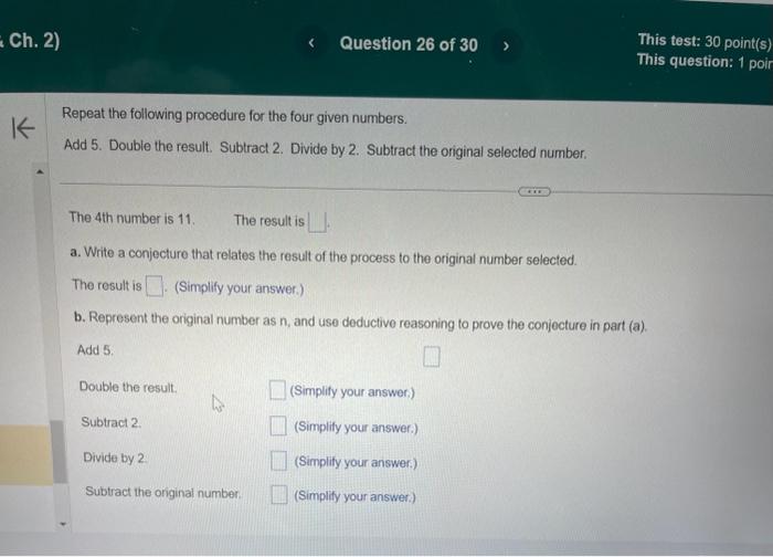Solved Add 5. Double the result. Subtract 2. Divide by 2. | Chegg.com