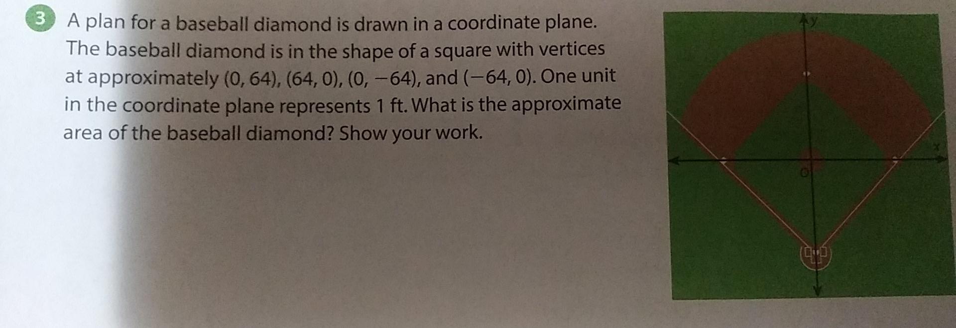 Solved 3 A plan for a baseball diamond is drawn in a | Chegg.com